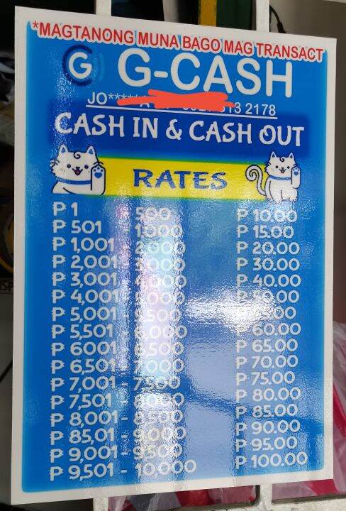 Personalize Gcash Signage Rates Sintra Board 8 x 12 inches (YOUR OWN ...