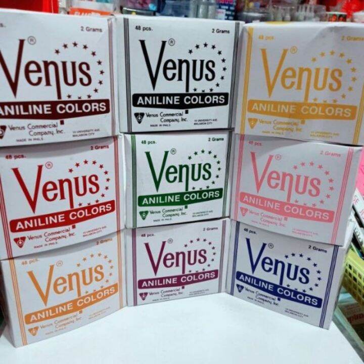 VENUS Aniline Colors 48 pieces in Box 2 Grams Guaranteed Fast Dyes ...