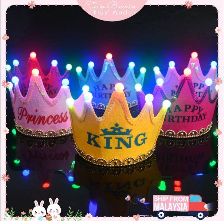 Kids LED Crown Happy Birthday Crown Adult Party Crown Princess Crown ...