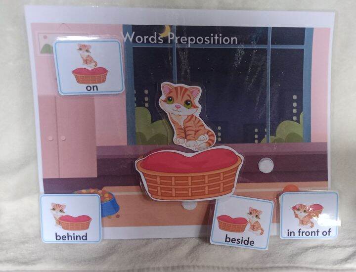 In Front of, On,Behind, Beside Word Preposition Busy Book Laminated ...