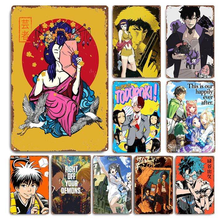 Anime Decor Metal Posters and Prints Hot Japanese Anime Classic Comic ...