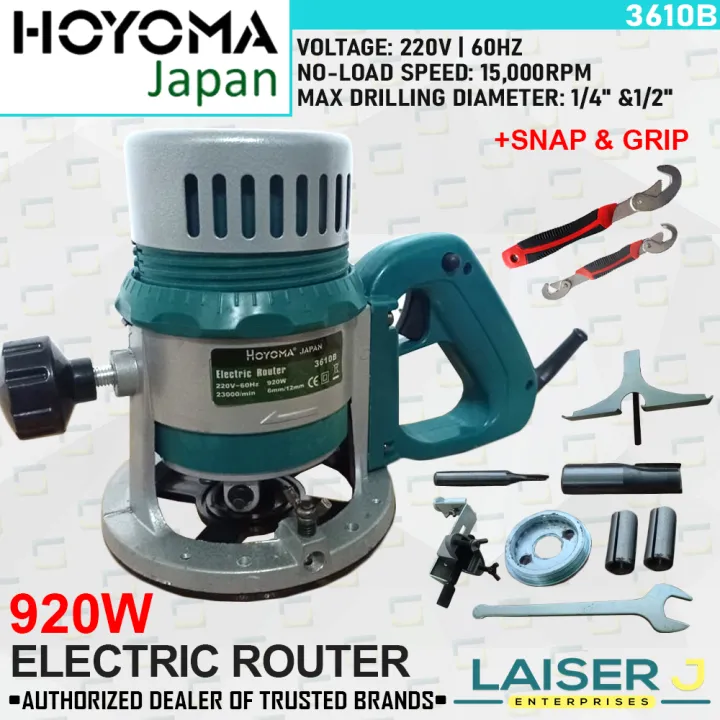 Hoyoma Electric Router 920W 3610B with Complete Accessories +Snap and ...