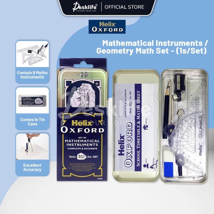 Desklife Helix Oxford Mathematical Instruments Geometry Math Set - (1s ...