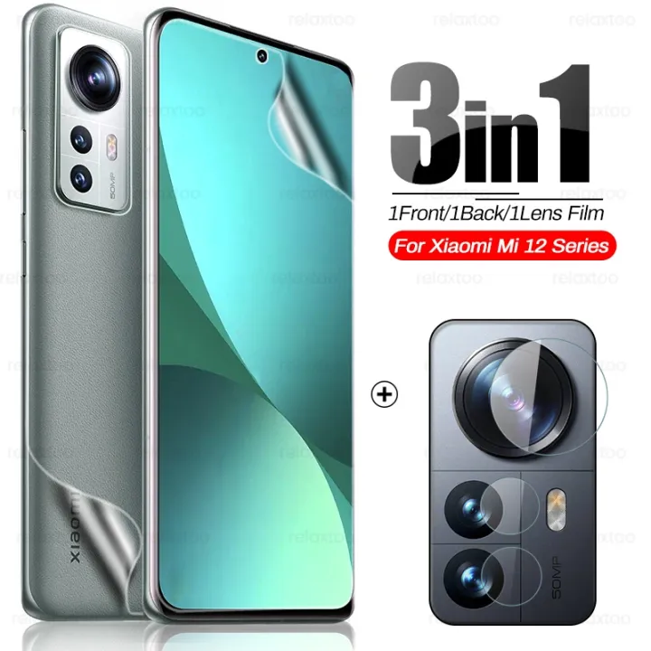 3in1ด้านหน้า/ด้านหลังฟิล์มไฮโดรเจลนุ่มสำหรับ Xiaomi 12 Pro เลนส์กล้อง ...