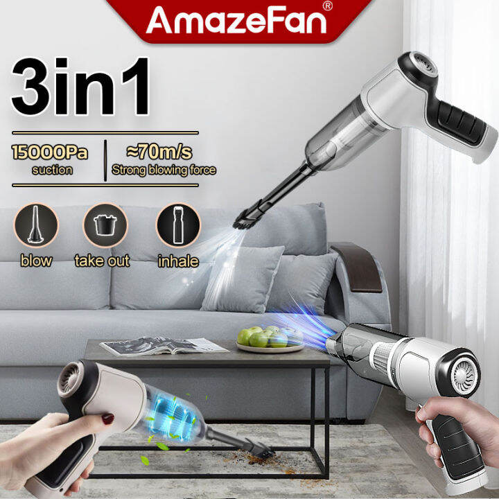 3in1 Cordless Vehicle Vacuum Cleaner 15000PA Electric Air Pump Portable ...