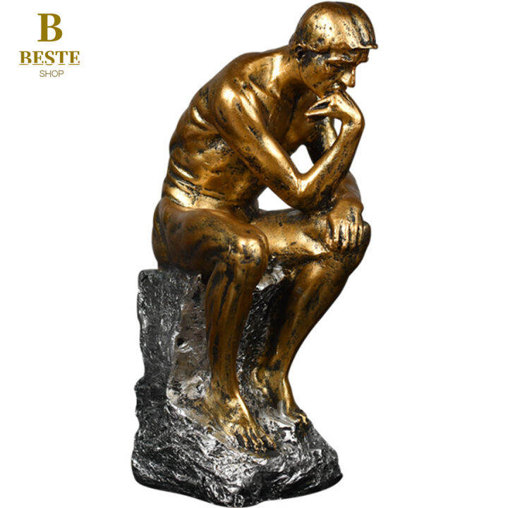 Resin The Thinker Statue Famous Thinking Man Sculptures Home Office ...