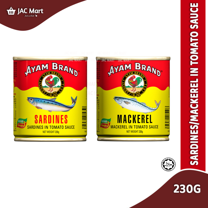 AYAM BRAND Sardines / Mackerel in Tomato Sauce 230G | Lazada