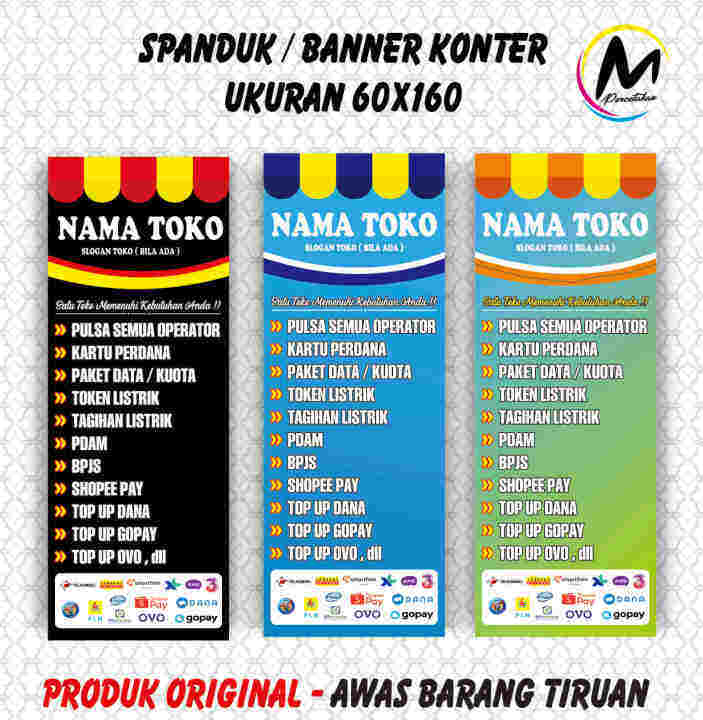 Spanduk Banner Konter Free Edit - Ukuran 60x160 Cm | Lazada Indonesia