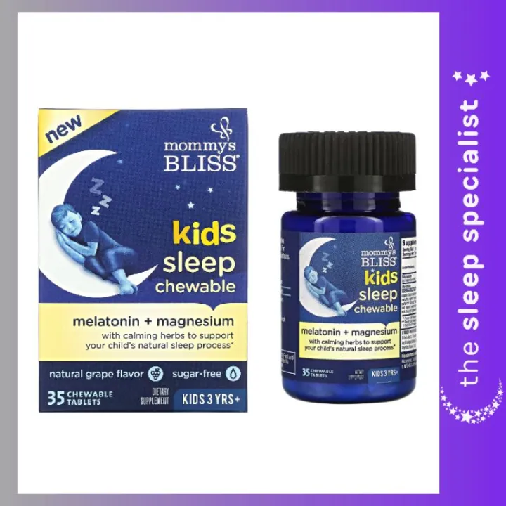 Mommy's Bliss, Kids Sleep Chewable, Melatonin+Magnesium, Kids 3 Yrs+ ...