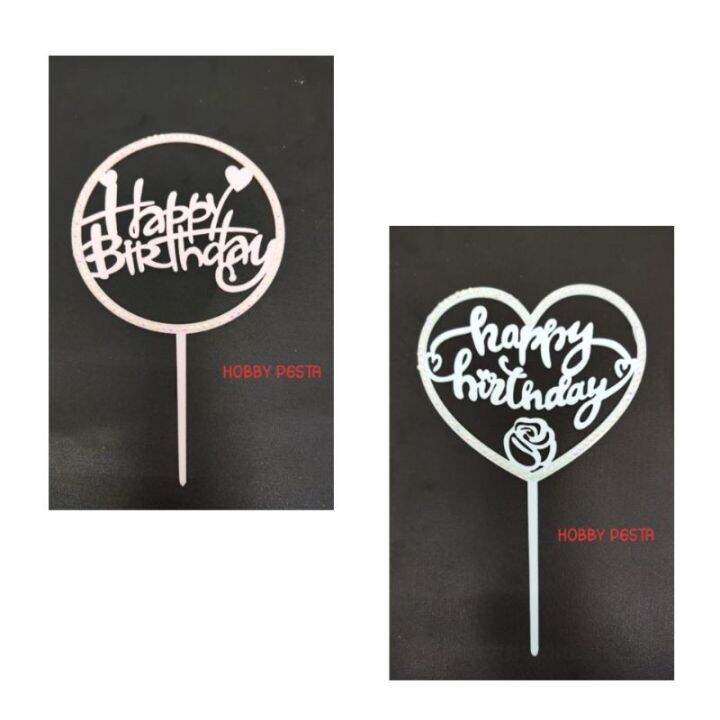 CAKE TOPPER HAPPY BIRTHDAY AKRILIK MOTIF DIAMOND 11 / HIASAN KUE HBD ...
