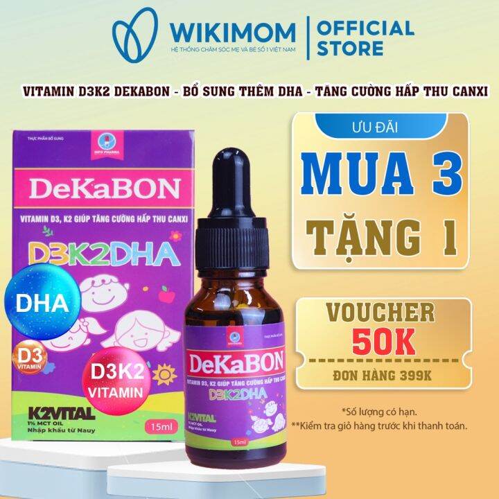 Dekabon D3k2 DHA 15ml - Bổ sung Vitamin D3k2 Mk7 cho trẻ, giúp trẻ ...