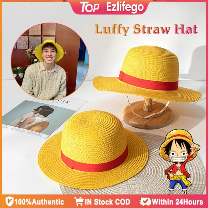 【In Stock】 Luffy Straw Hat One Piece Protagonist Anime Cosplay Men ...