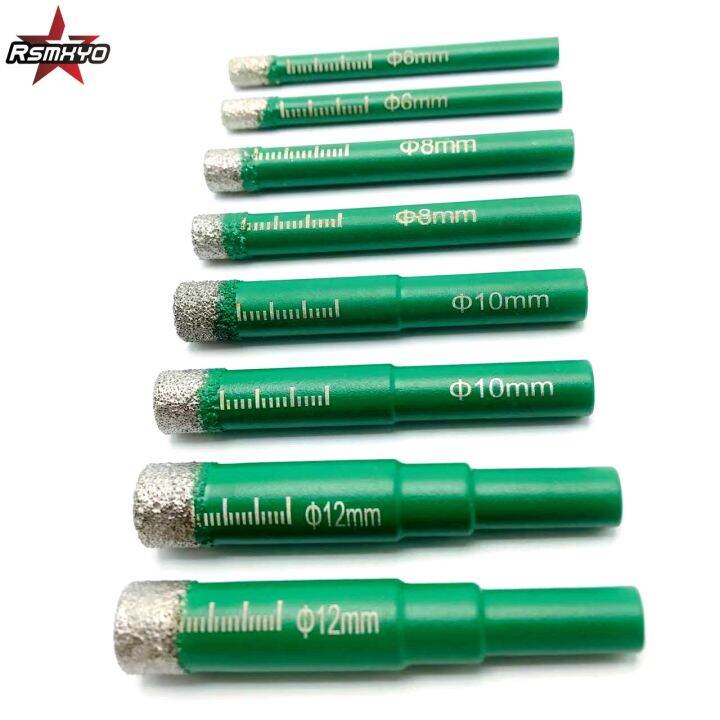 [HOT W] Diamond Drill Bit 6/8/10/12mm Power tool Diamond Tile Hole Saw For Glass Marble Granite ...