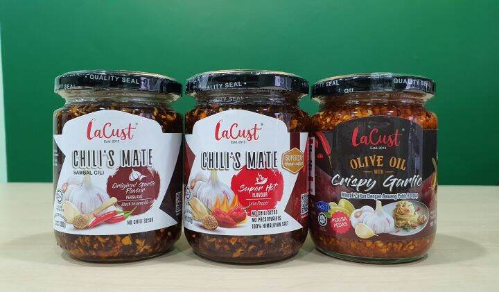 La Cust Chili's Mate Sambal Crispy (HALAL) Original Garlic/ Spicy ...