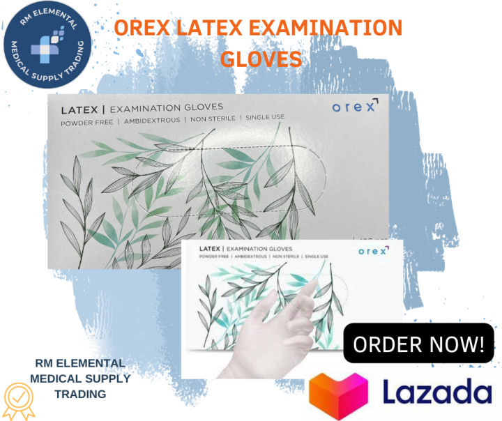 OREX Latex Examination Gloves (Powder Free) Small ,Medium, Large ...