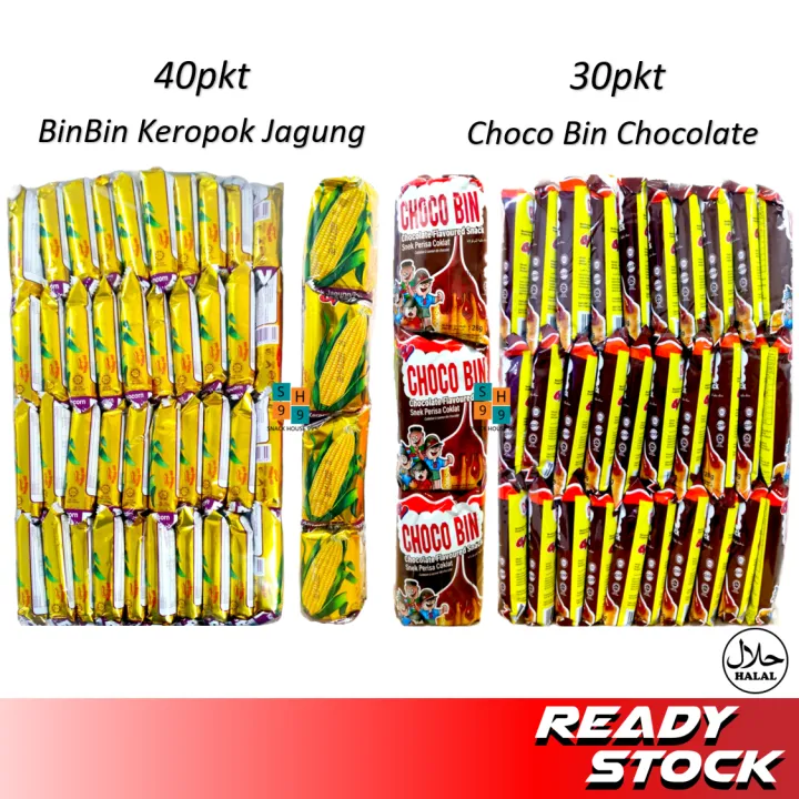 [30pkt / 40pkt] BinBin Keropok Jangung / Choco Bin Chocolate ...