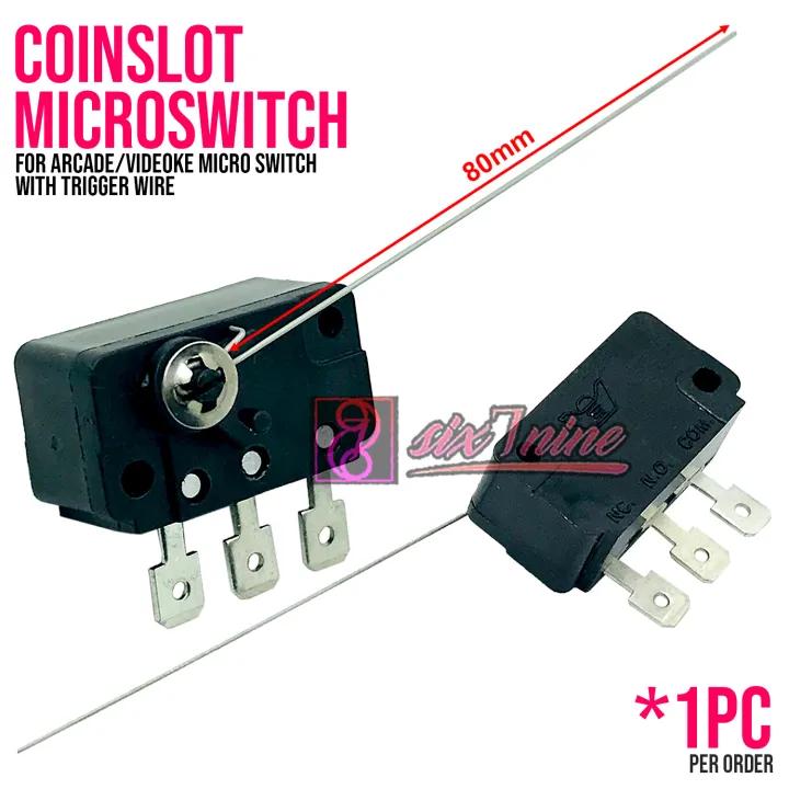 Videoke/Arcade Coinslot Microswitch, switch with long trigger shaft ...