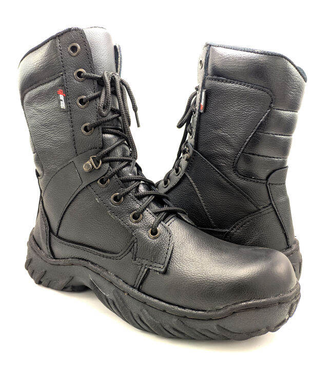 Sepatu PDL Safety Boots Pria Model Resleting Dan Tali Kulit Sapi ...