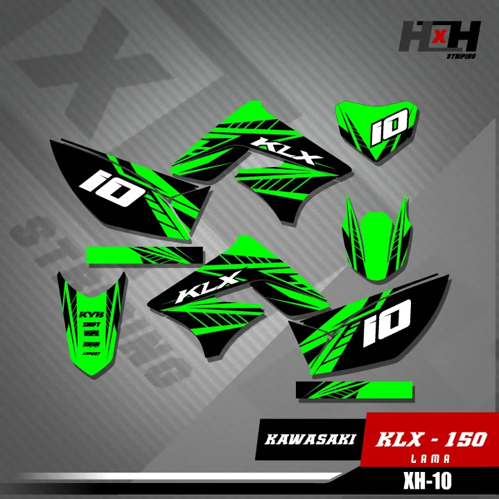 Sticker Striping Stiker Lis Variasi KLX 150 S / L Lama Desain XH 10 ...