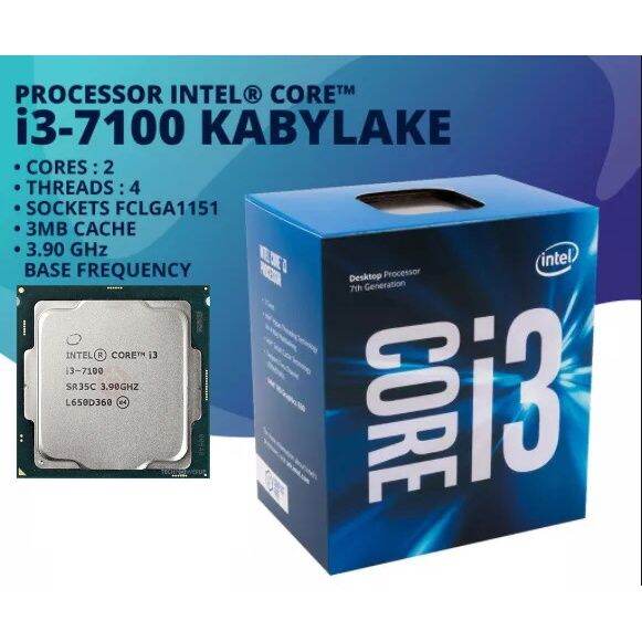 Intel I3 7100 7th Gen Processor, 3.5ghz,4 Threads,1151 Online Class,WFH ...
