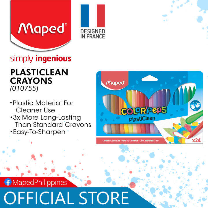 MAPED Plasticlean Crayons | 24 colors | 862013 | Lazada PH