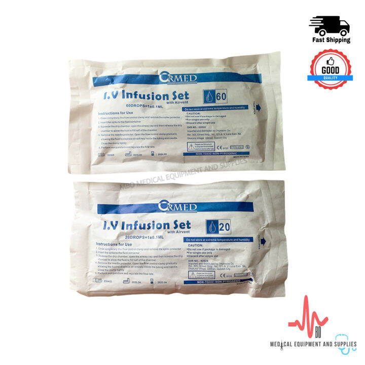 Ormed IV Infusion Set with Airvent (Microset/Macroset) -25pcs/pack ...