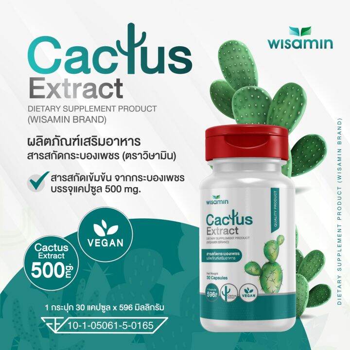 (CACTUS EXTRACT 500 mg.) สารสกัดกระบองเพชร บรรจุแคปซูล ผลิตภัณฑ์เสริม ...