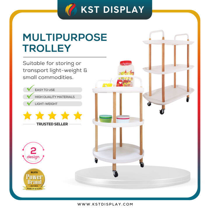 Multipurpose Storage Rack / Round And Square Trolley / Troli Roda 3 ...
