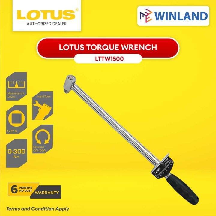 LOTUS by Winland 180° pivoting head TORQUE WRENCH 1/2D 300NM LTTW1500 ...
