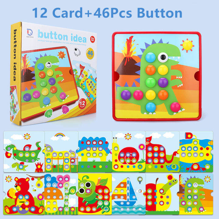 YUNLEO Learn and Play 3D Colorful Button Idea Toy Educational Learning ...