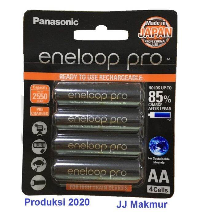 Battery Rechargeable Panasonic Eneloop Pro AA A2 2550mAh Batere Baterai ...