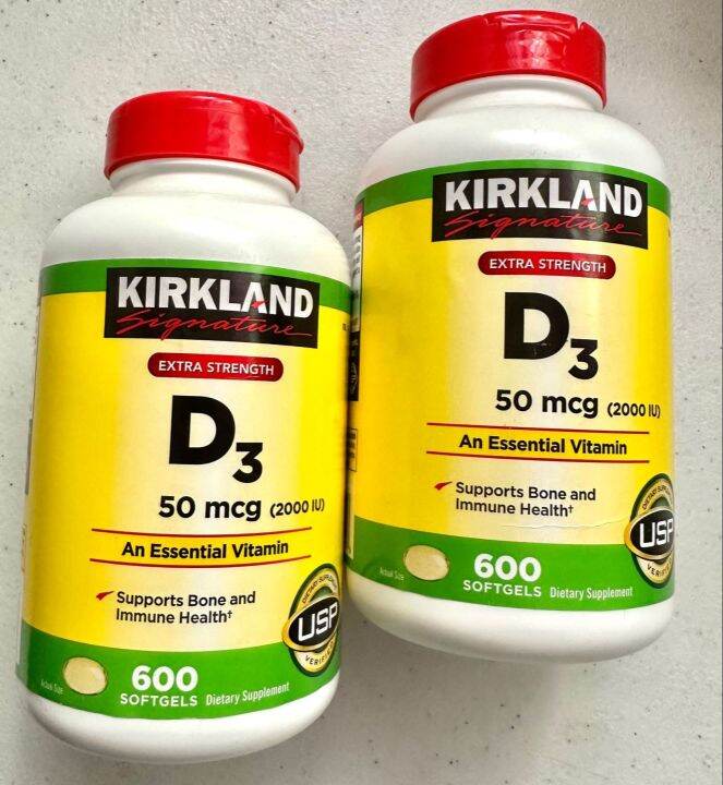 Kirkland Signature Vitamin D3 50 mcg (2000 IU) 600 Softgels (Exp 03/2025) from US | Lazada PH