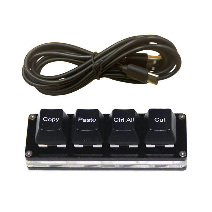 Computer Office Shortcut Keypad 4 Key Function Ctrl A C V Copy Paste Select All Cut Mini Usb