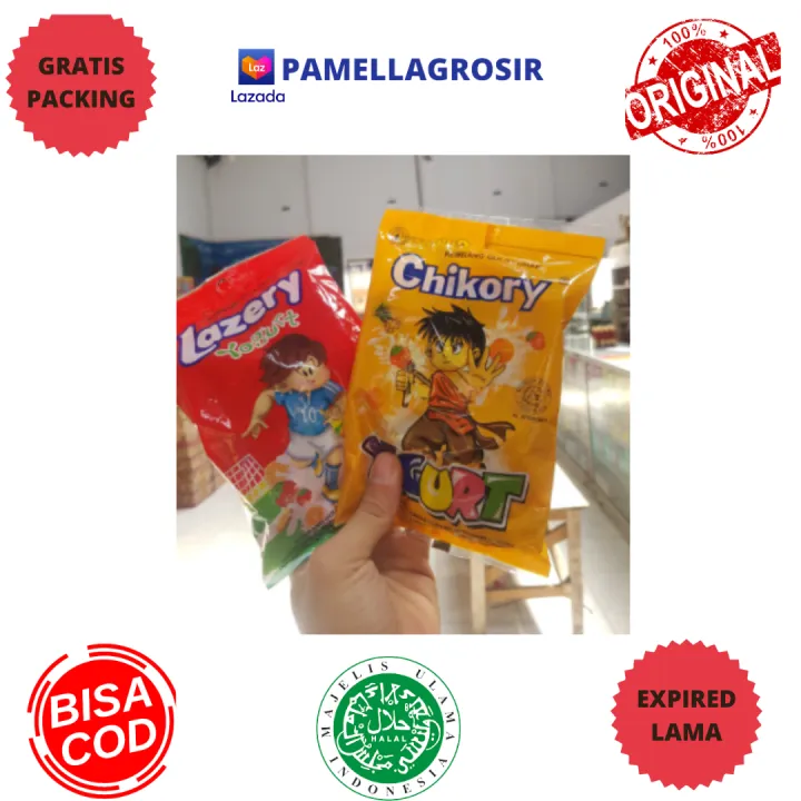 PERMEN LAZERY YOGURT - 100 GR ISI 40 BUTIR || PERMEN CHIKORY SUGUS ...