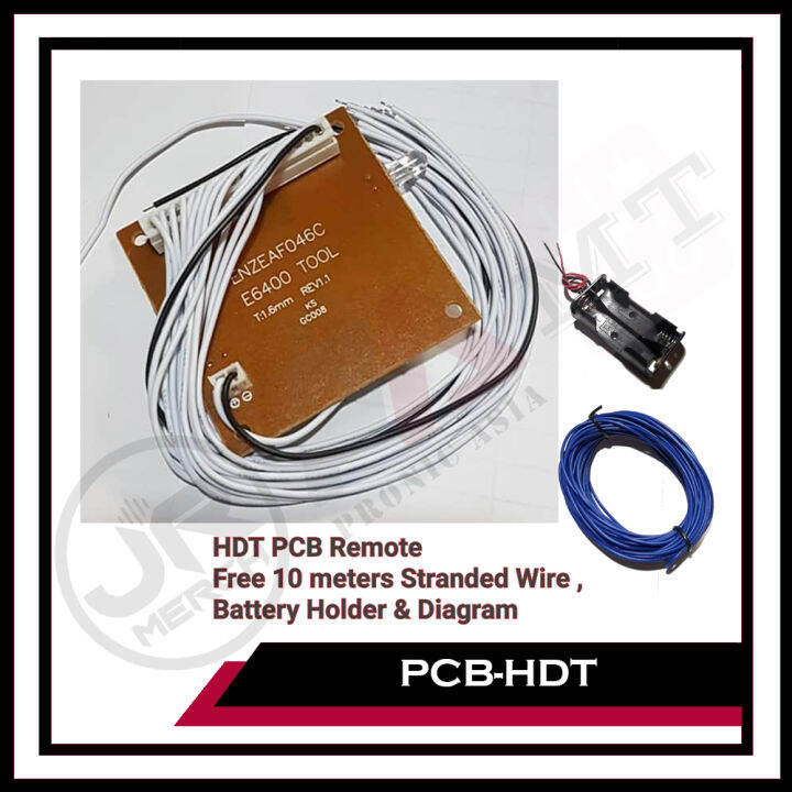 HDT PCB Remote (PCB-H) w/ Free Diagram + Battery Holder ADP24 + Wire ...