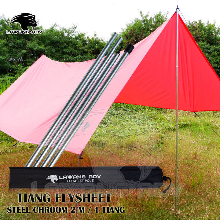 tiang flysheet steel chroom lawang adv awning pole steel 2 meter 1 pcs ...