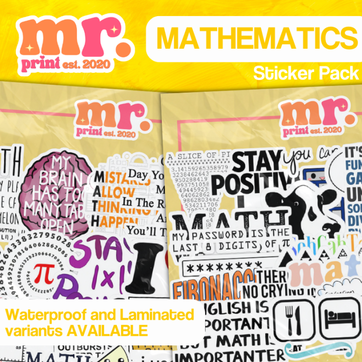 50 Pcs Mathematics Stickers Bs Math Waterproof Stickers Lazada Ph