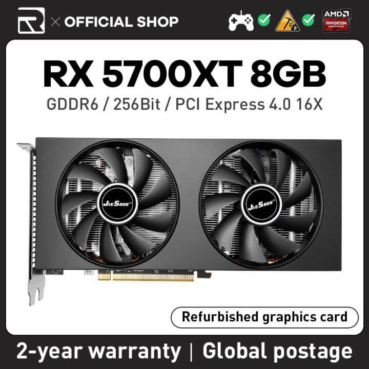 AMD JIESHUO RX 5700XT 8GB Graphics Card GPU GDDR6 256-Bit 7Nm Rx 5700 Xt Video Card Support ...