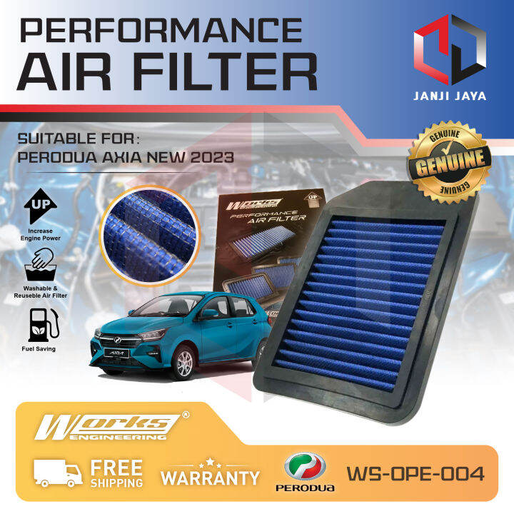 Works Engineering Drop In Air Filter Perodua Axia New 2023 Element ...