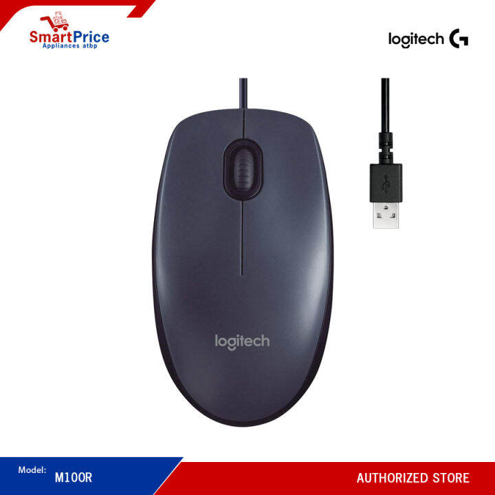 Logitech M100R Optical Wired USB Mouse with 1000 DPI, 3 Buttons ...