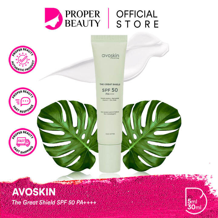 AVOSKIN The Great Shield SPF 50 PA++++ Indonesia / Avo Skin / SunScreen / Serum Toner Retinol ...