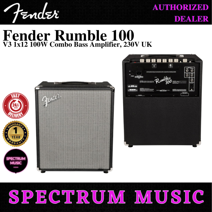 Fender Rumble 100 V3 1x12 100W Combo Bass Amplifier, 230V UK | Lazada
