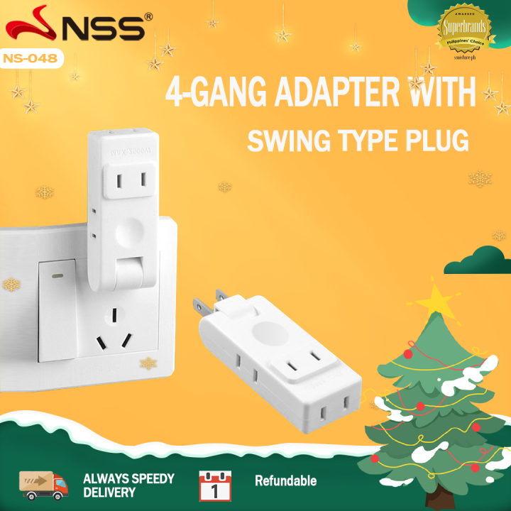 NSS Extension Adaptor Socket Outlet Power Adapter Ultra Thin 4 Gang ...