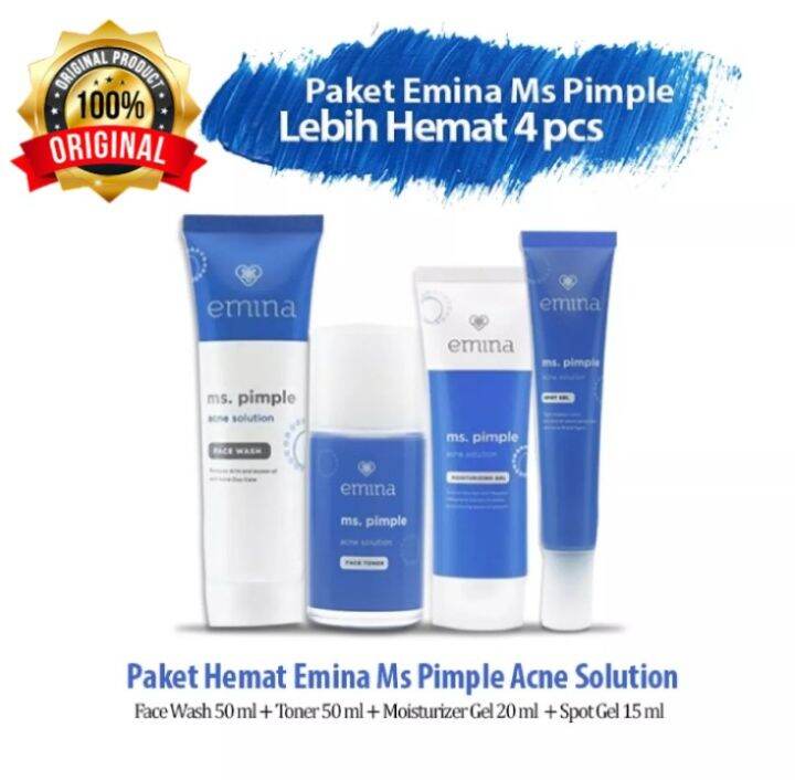 Emina 1 Paket Full Lengkap Emina Ms Pimple isi 4 pcs Original 100% ...