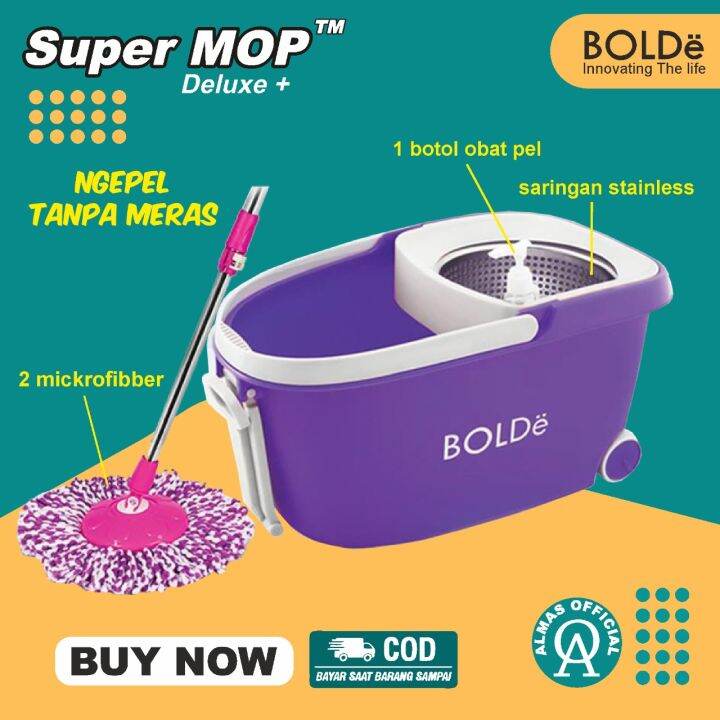 ALAT PEL LANTAI BOLDe SUPER MOP DELUXE Plus Roda Original Stainless ...