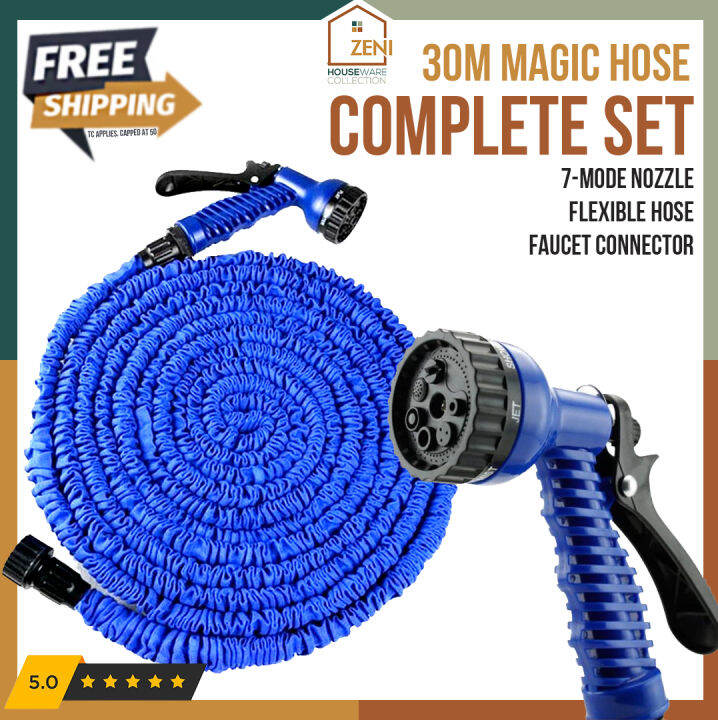 ZENI Expandable Magic Garden Hose Complete Set 30 Meters High Pressure ...