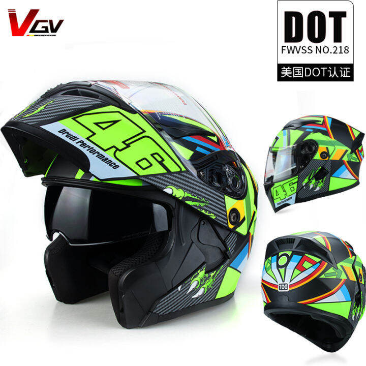Motorcycle helmet double sun helmet modular flip helmet racing helmet ...