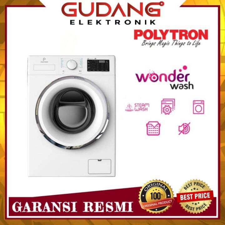 MESIN CUCI 1 TABUNG POLYTRON PFL 8101 FRONTLOADING 8 KG GARANSI 10 THN ...