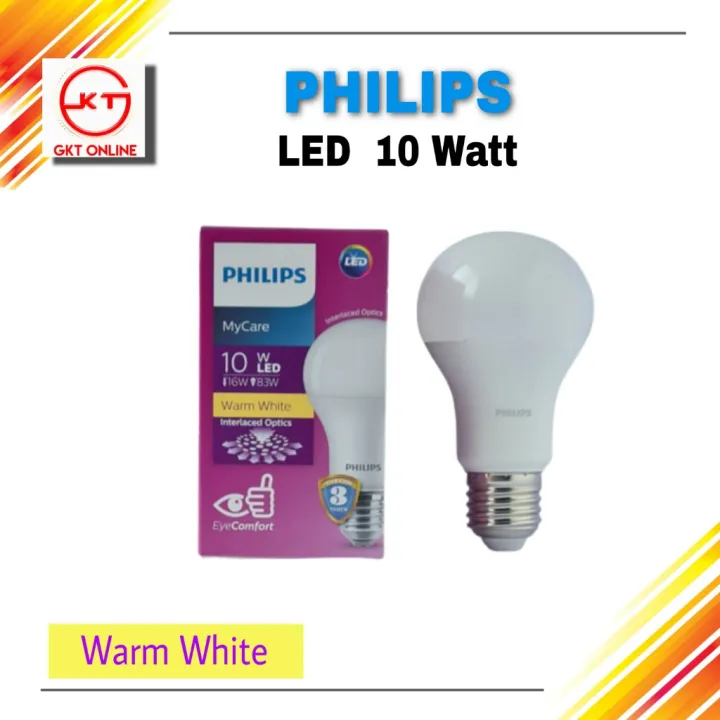 Lampu Philips LED Cahaya Kuning 10 Watt / Bohlam 10 Watt Warm White / Lampu Philips Cahaya ...