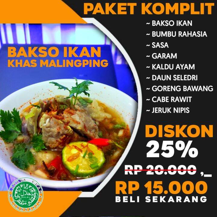 Bakso ikan mercon khas maligping isi 5 lengkap dengan bumbunya besar ...